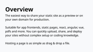Staclo Host: The easiest way to host your static page | PPTX