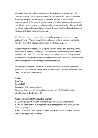 Stacy Tung Interviewed by Business Today | DOCX