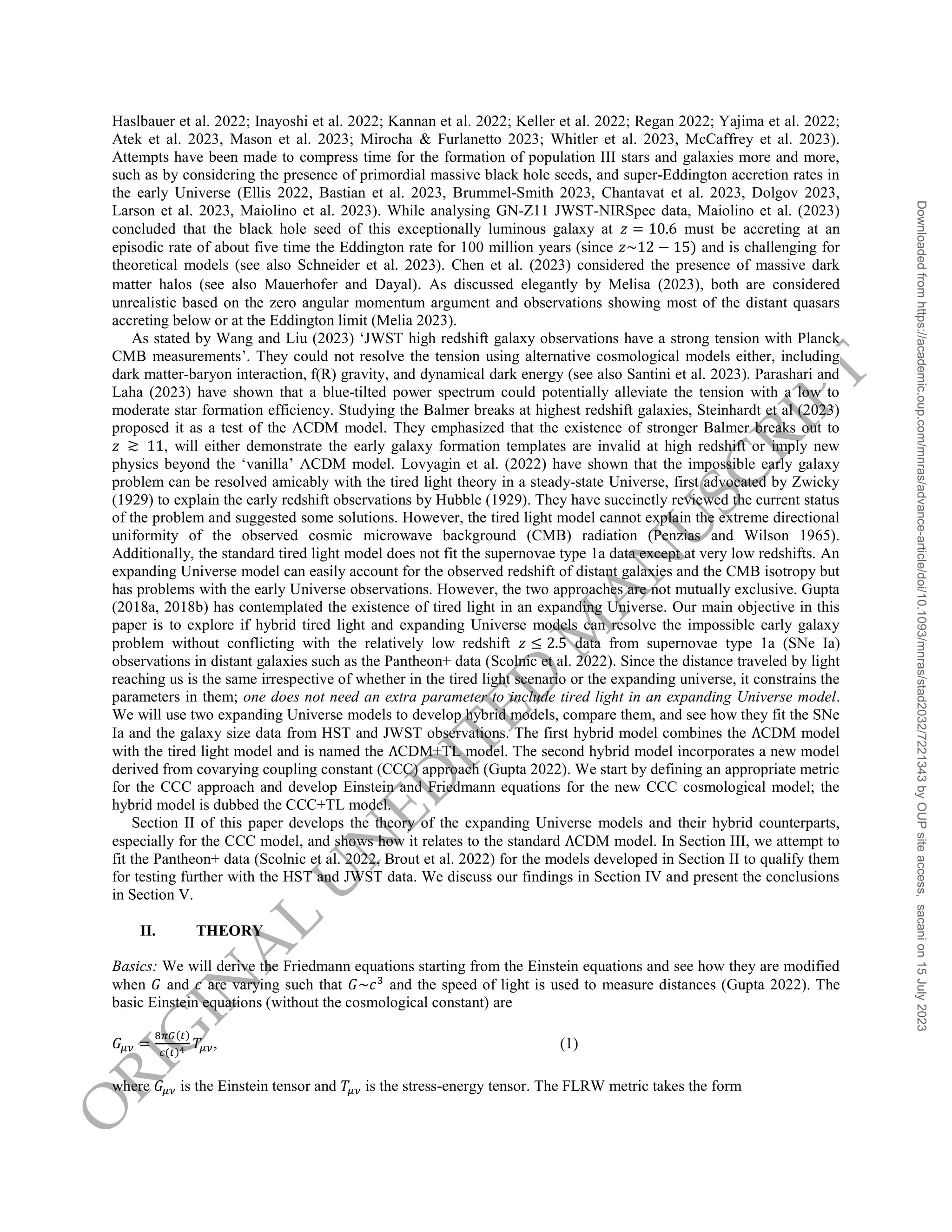 JWST early Universe observations and 𝚲CDM cosmology | PDF