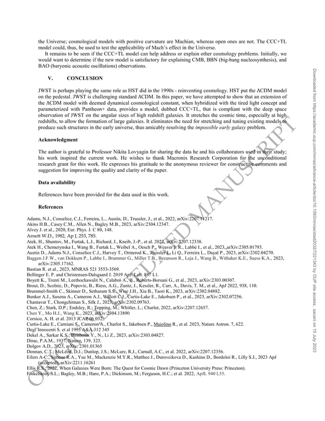 JWST early Universe observations and 𝚲CDM cosmology | PDF