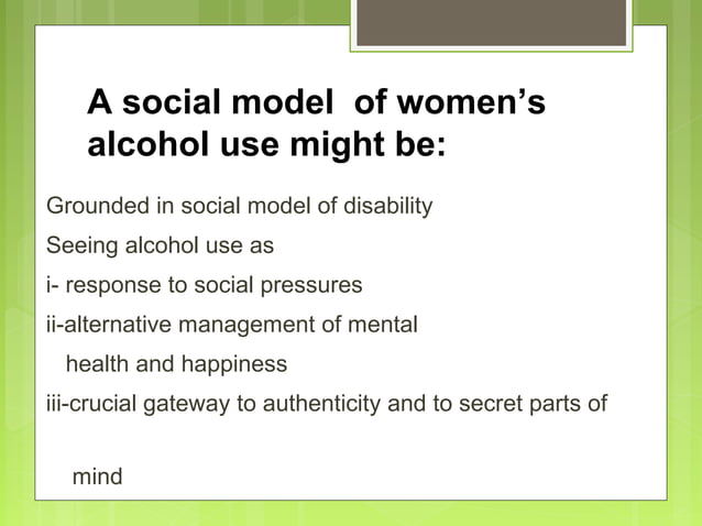 Women, alcohol, mental health: a politics of oppression by Patsy ...