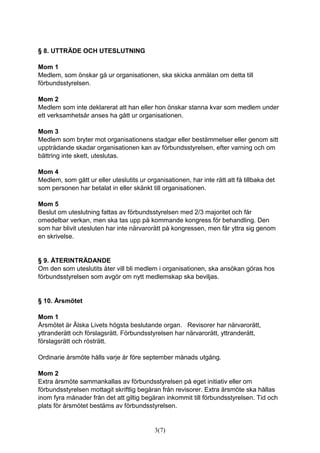 Stadgar 2010 | PDF