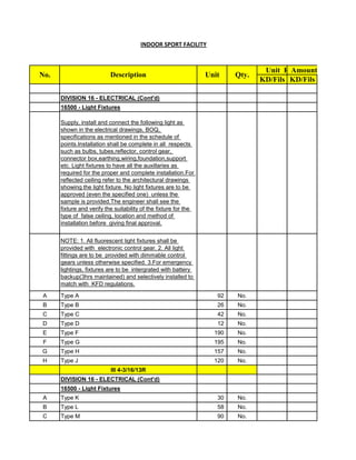 Stadium lighting boq | XLSX
