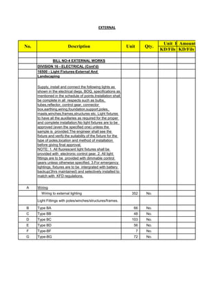 Stadium lighting boq | XLSX