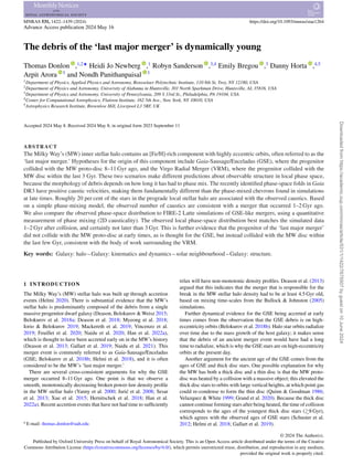 The debris of the ‘last major merger’ is dynamically young | PDF ...