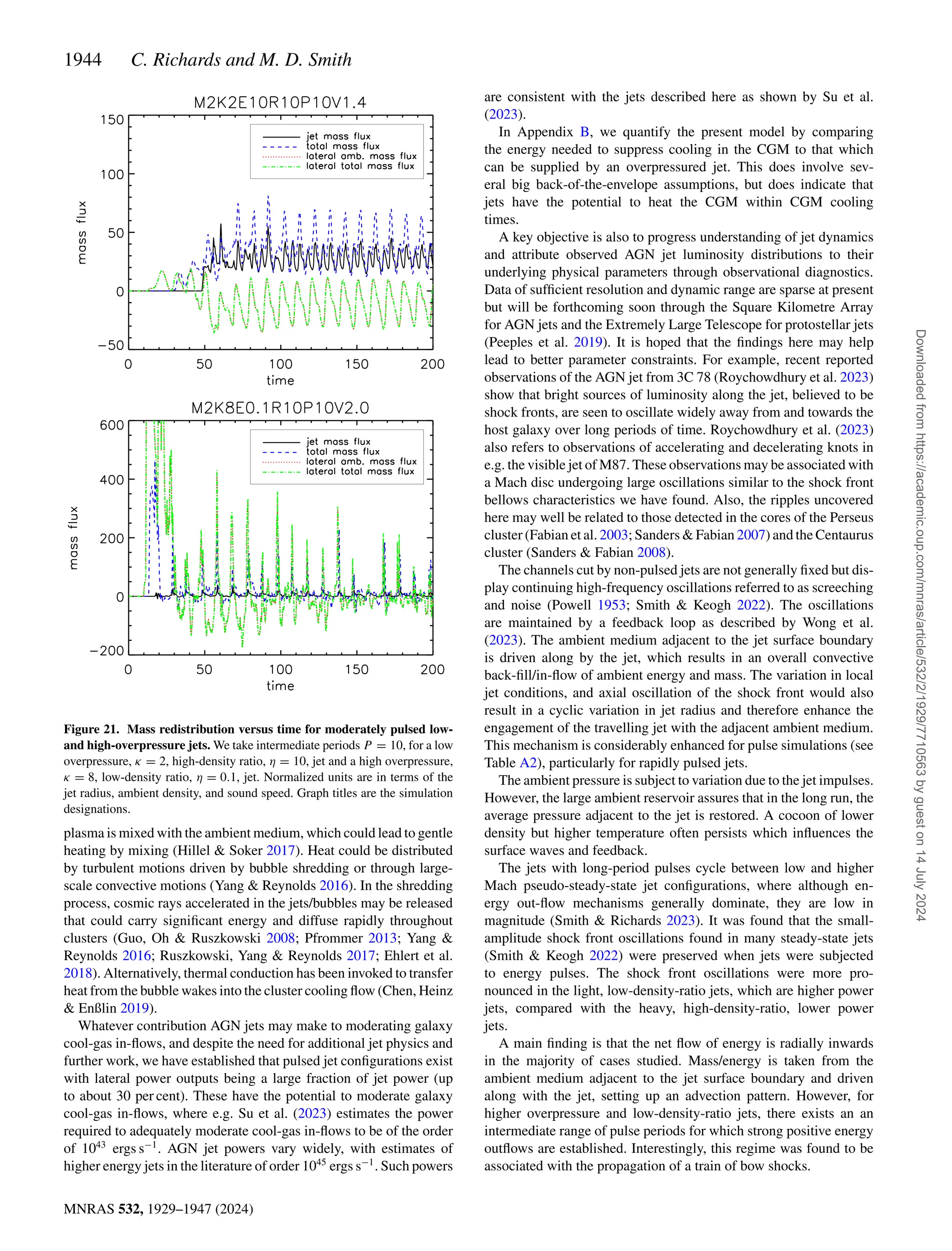 Simulations of pulsed overpressure jets: formation of bellows and ...