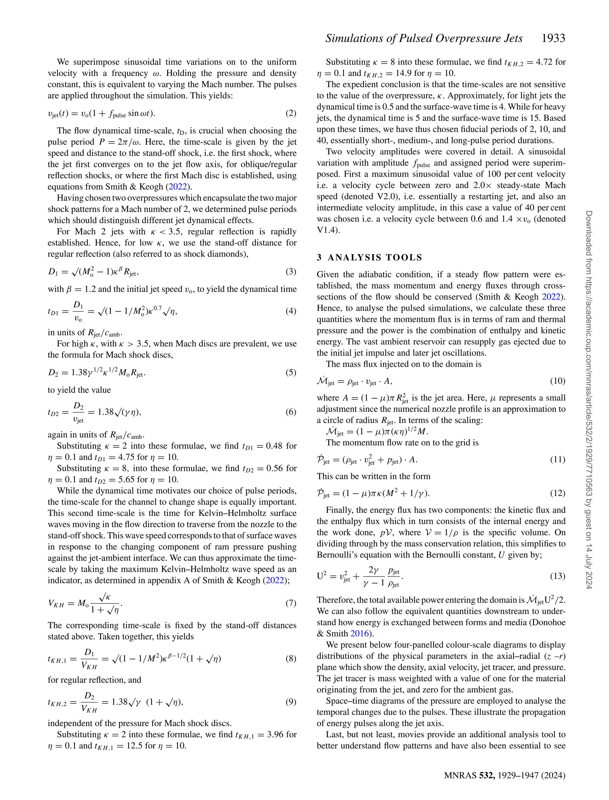 Simulations of pulsed overpressure jets: formation of bellows and ...