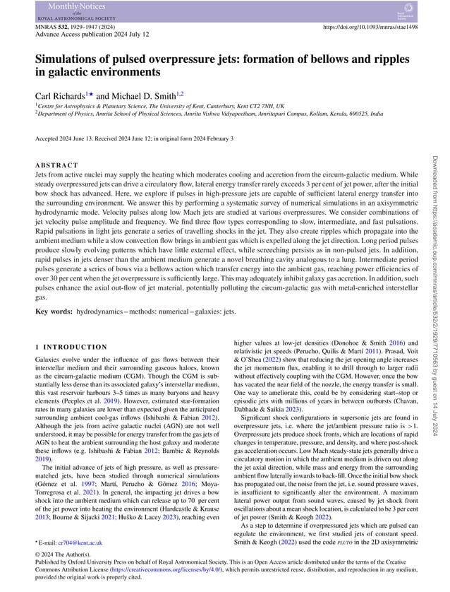 Simulations of pulsed overpressure jets: formation of bellows and ...