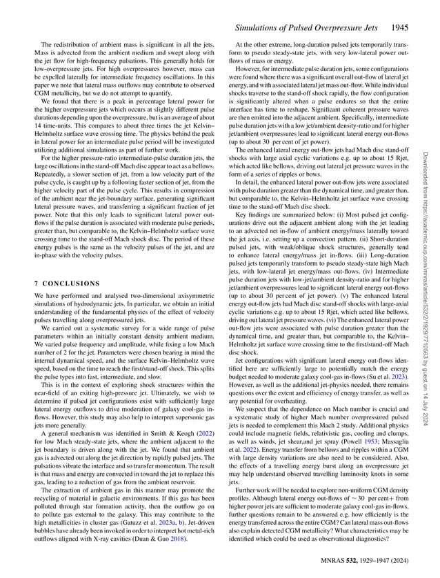 Simulations of pulsed overpressure jets: formation of bellows and ...