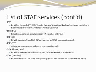 STAF basic concepts | PPTX