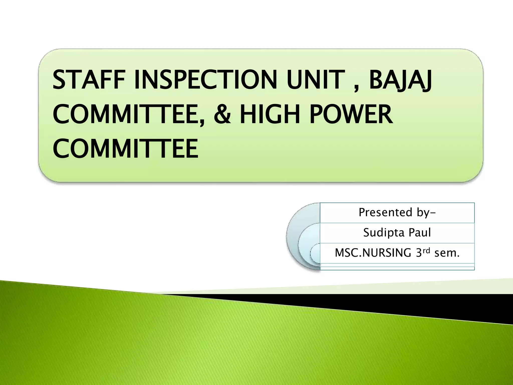 Staff Inspection Unit. | PPTX