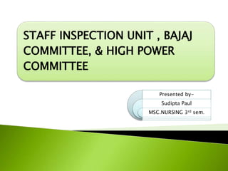 Staff Inspection Unit. | PPTX