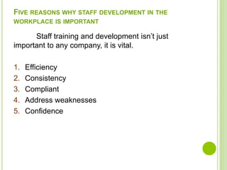 Staff training and leadership development | PPTX