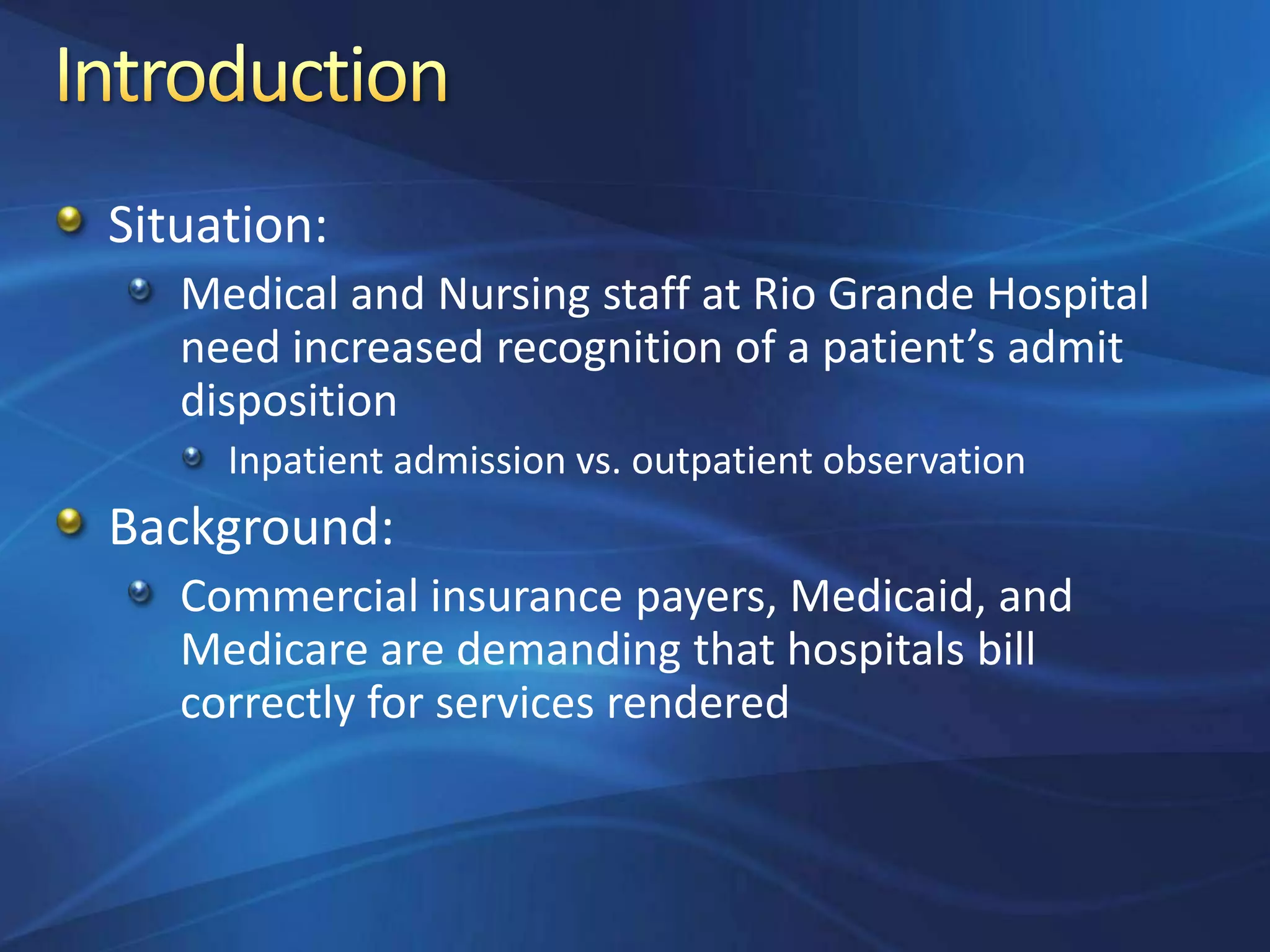 Admission Disposition: Inpatient or Outpatient Observation | PPTX