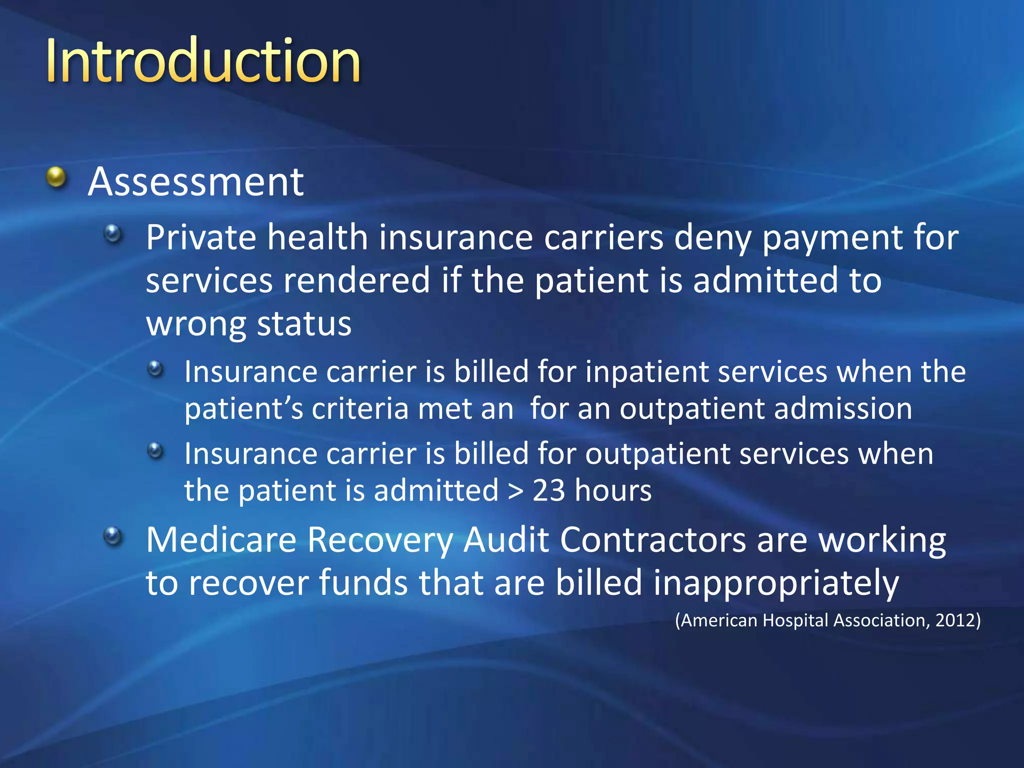 Admission Disposition: Inpatient or Outpatient Observation | PPTX