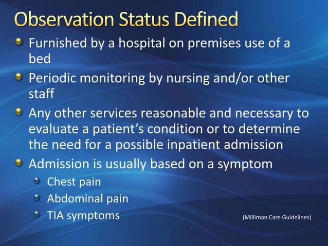 Admission Disposition: Inpatient or Outpatient Observation | PPTX