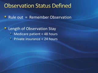 Admission Disposition: Inpatient or Outpatient Observation | PPTX