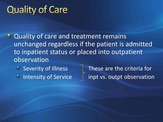 Admission Disposition: Inpatient or Outpatient Observation | PPTX