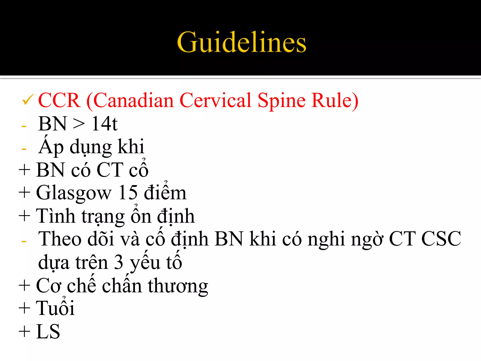 Chấn thương cột sống cổ - cervical spine injury | PDF