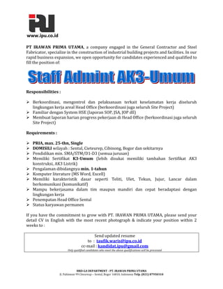 Staff Admint Safety-AK3 | PDF