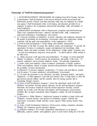Staff development | DOCX