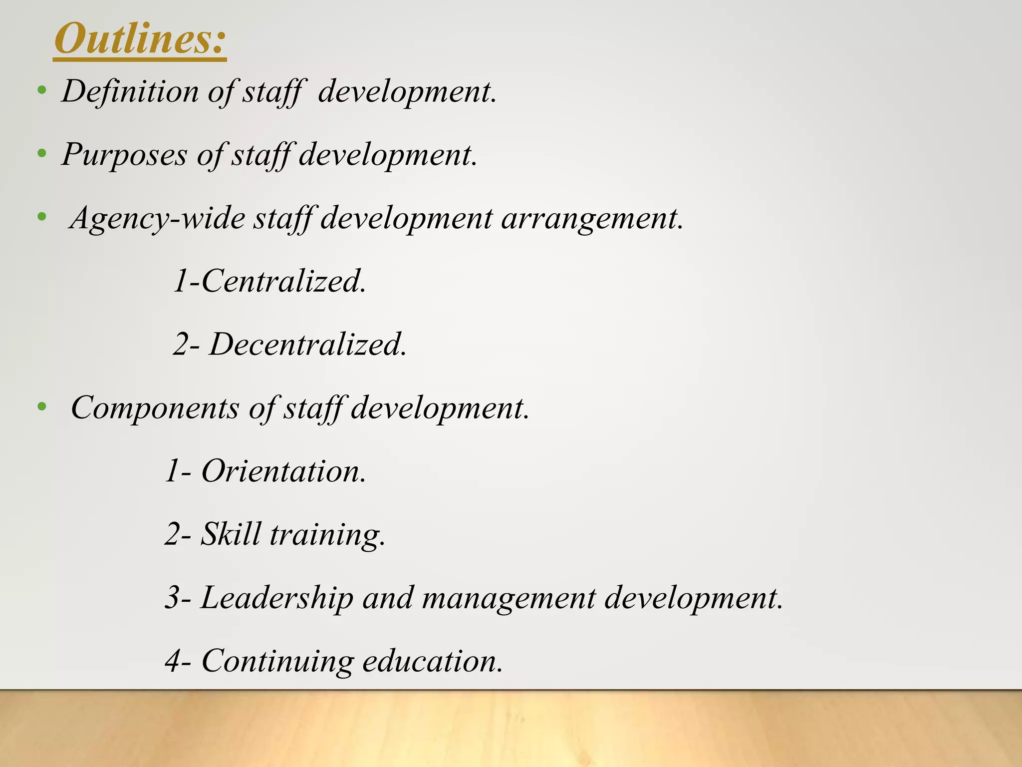 Staff development | PPTX
