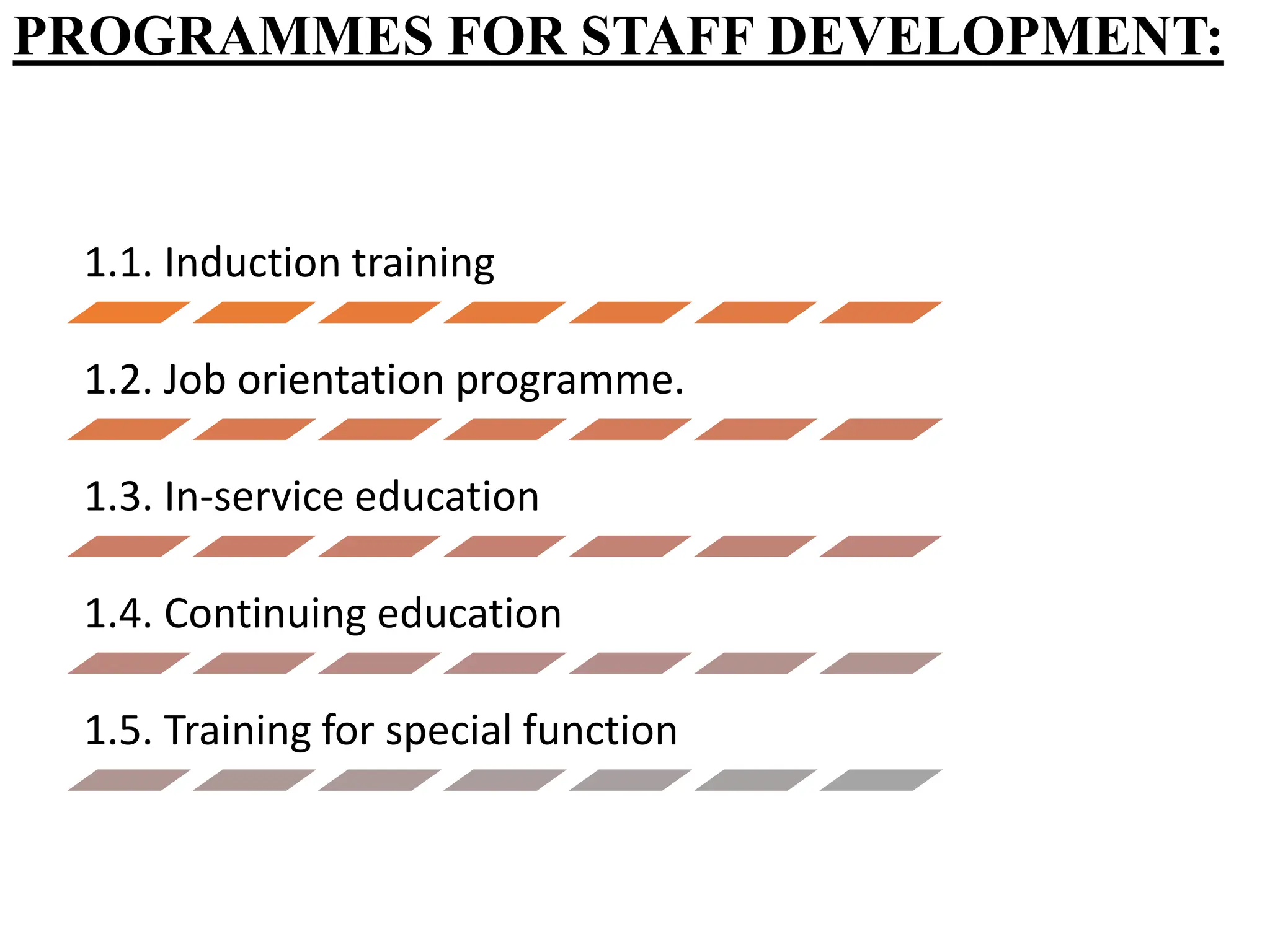 STAFF DEVELOPMENT programme in nursing Management | PPTX