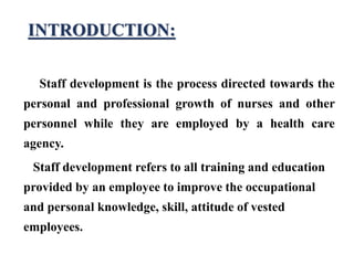 STAFF DEVELOPMENT Programme nursing Management | PDF