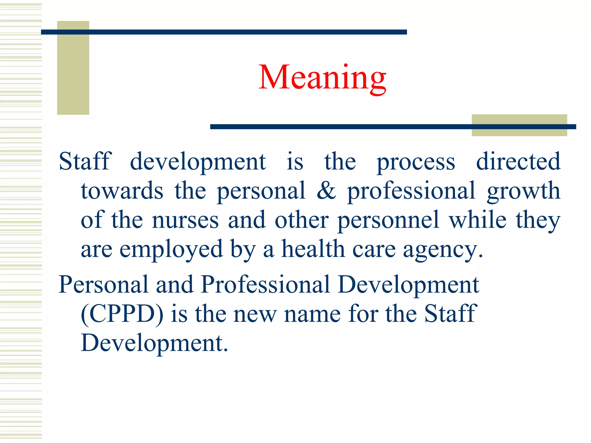 Staff development programme | PPT