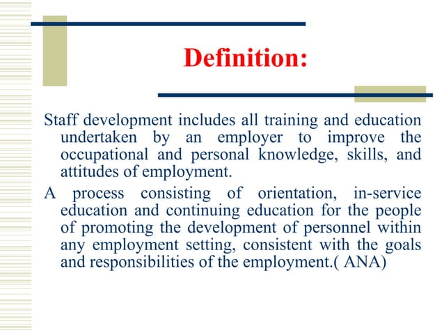 Staff development programme | PPT