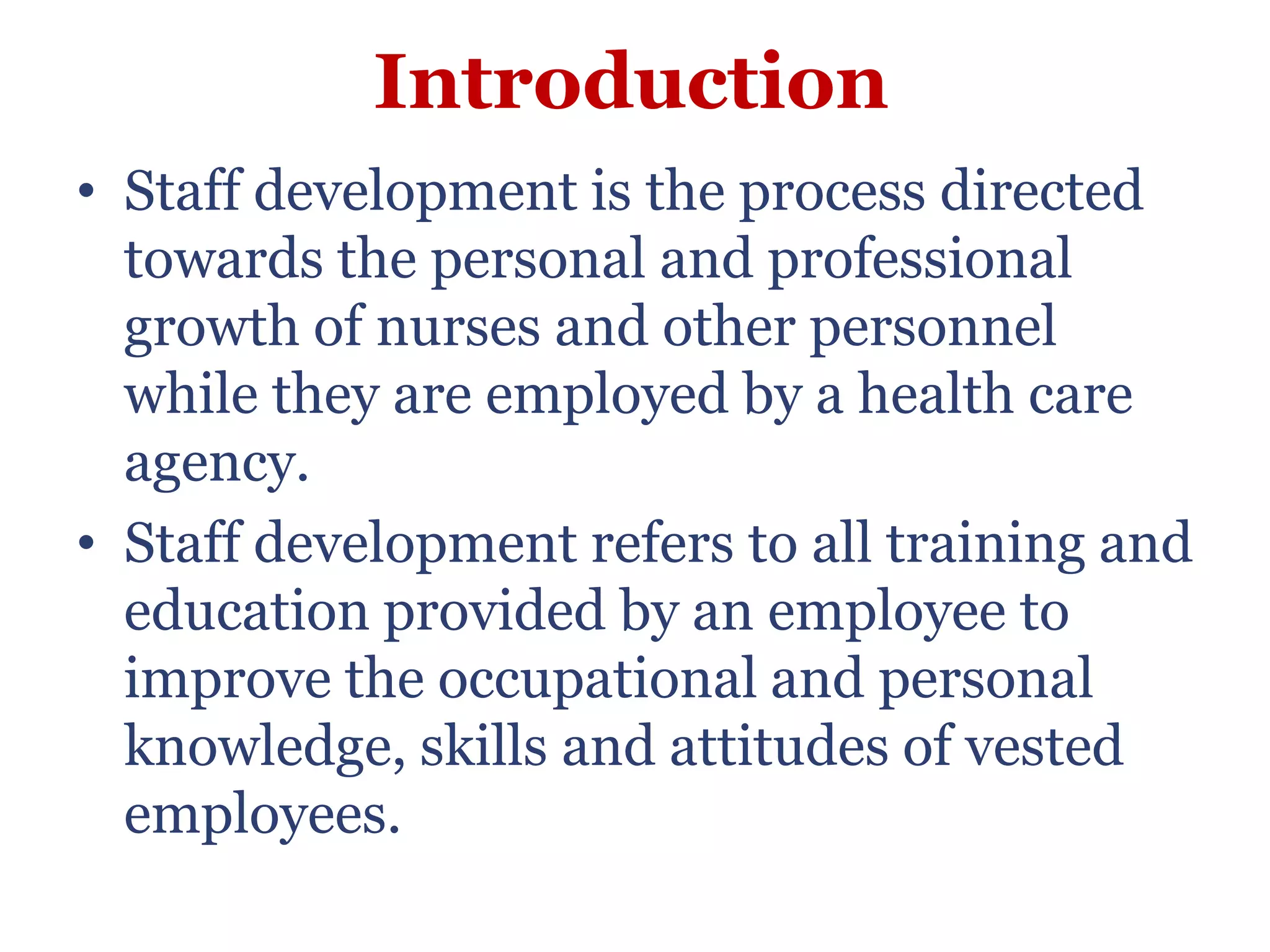 Staff development programme | PPTX