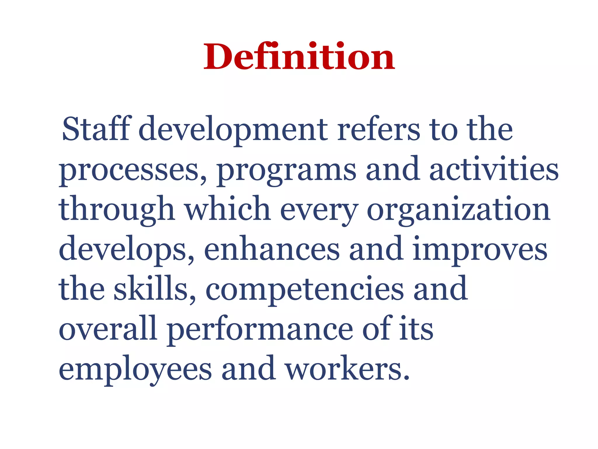 Staff development programme | PPTX