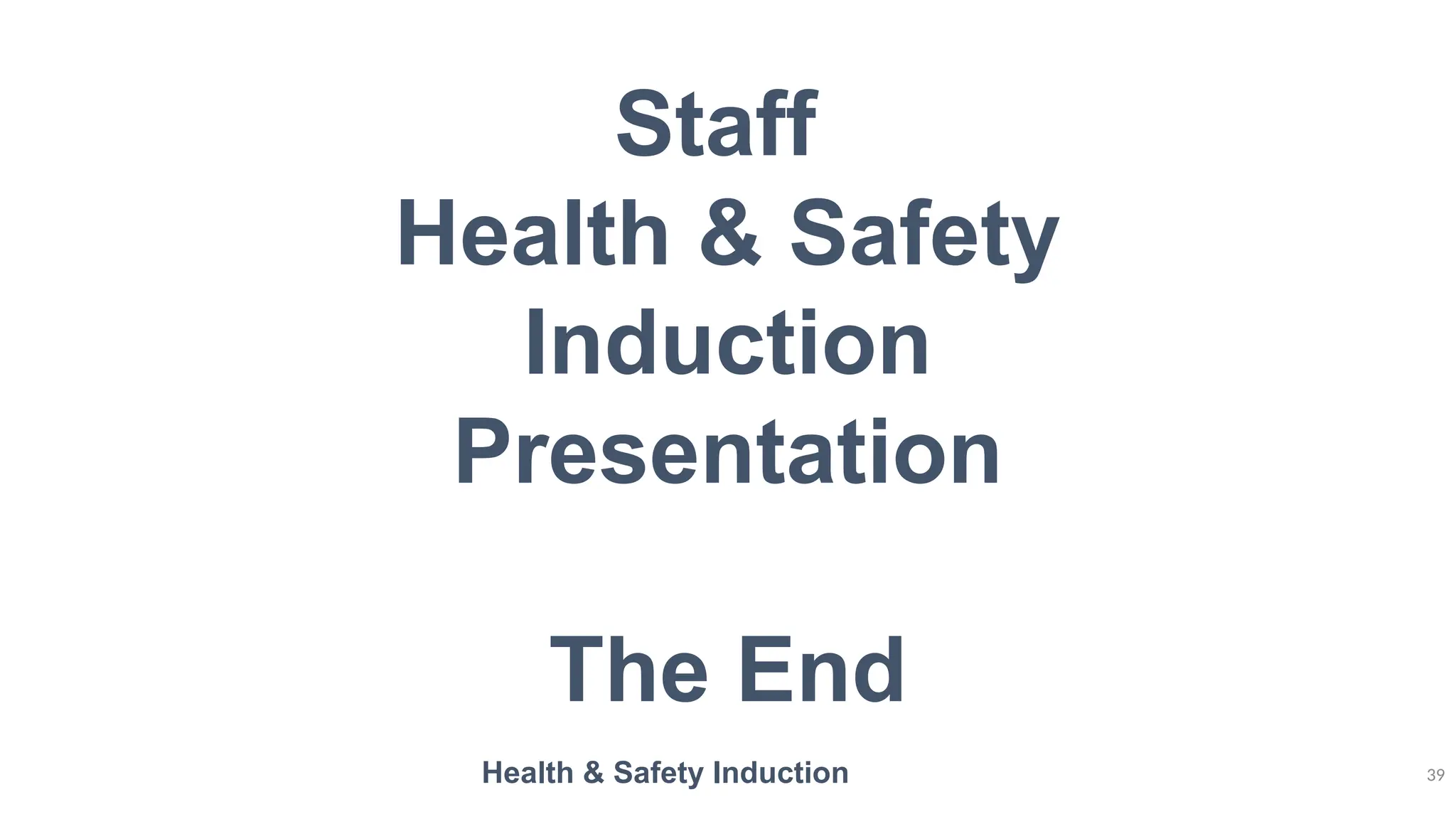Staff EHS induction presentation for construction | PPT