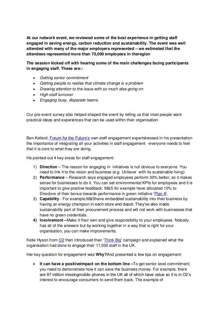 Staff Engagement Event Write Up Staff Engagement Event Write Up
