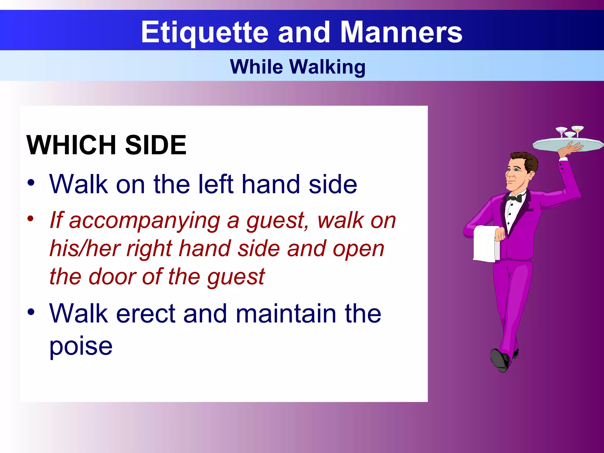 Staff etiquette & manners in hospitality | PPT
