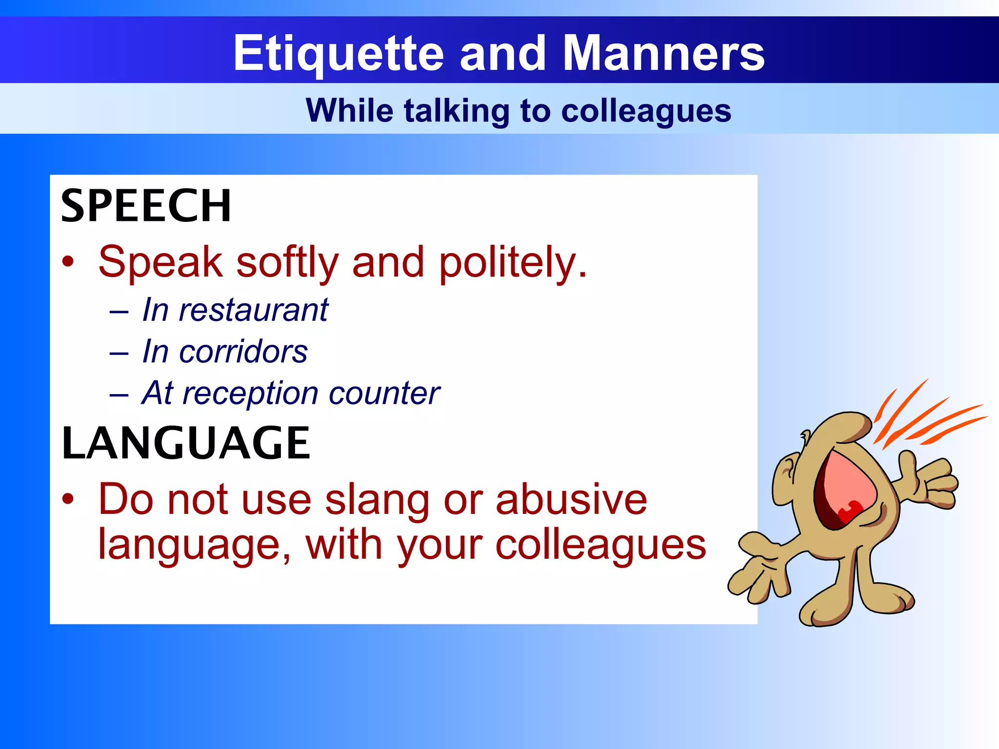 Staff etiquette & manners in hospitality | PPT