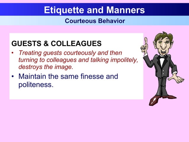Staff etiquette & manners in hospitality | PPT | Travel Preparation and ...
