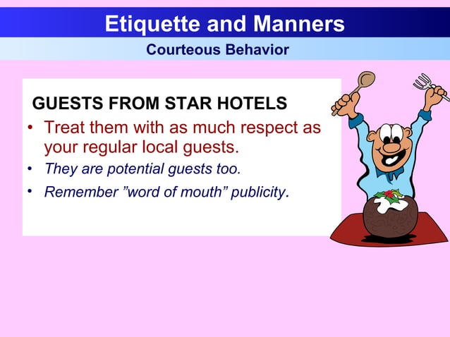 Staff etiquette & manners in hospitality | PPT | Travel Preparation and ...