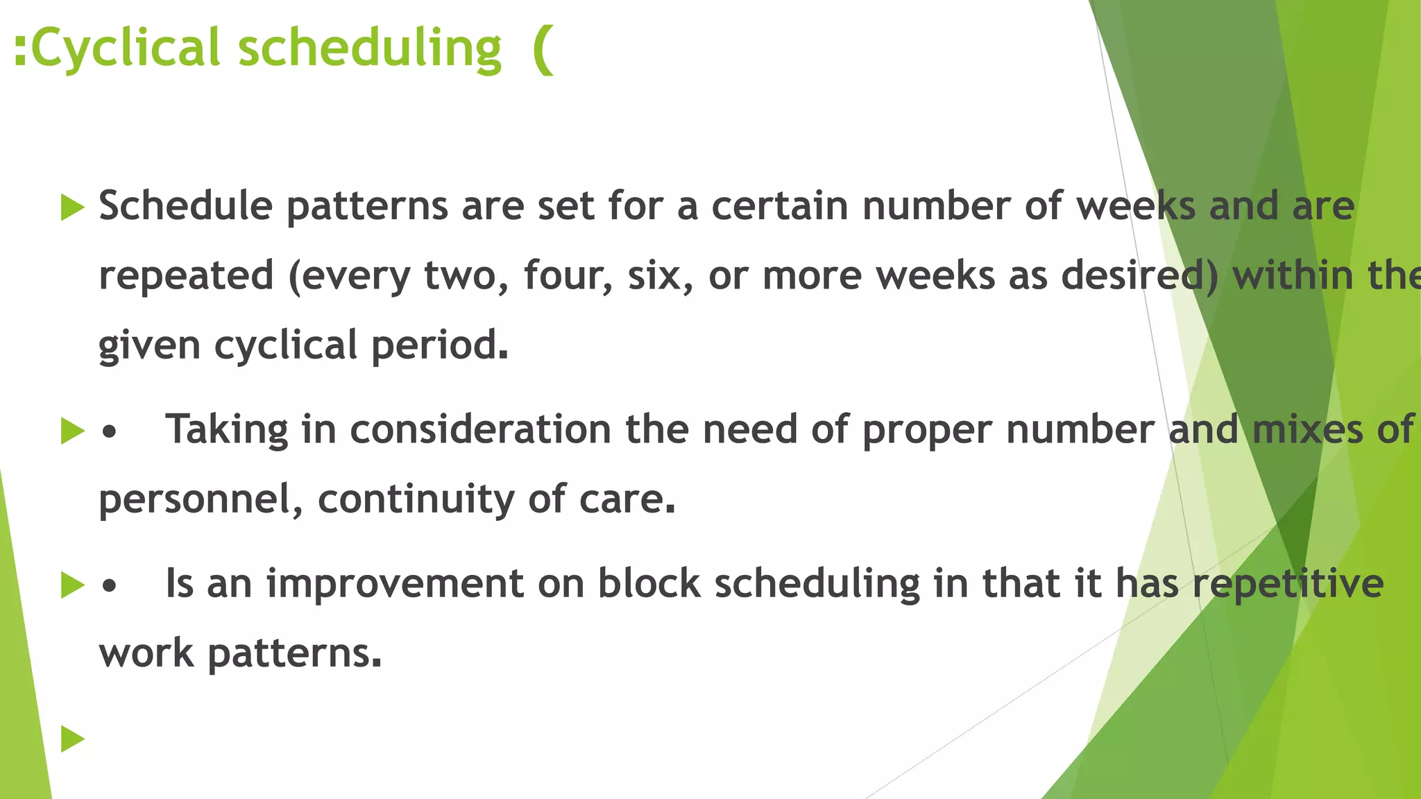 Staffing and scheduling | PPTX