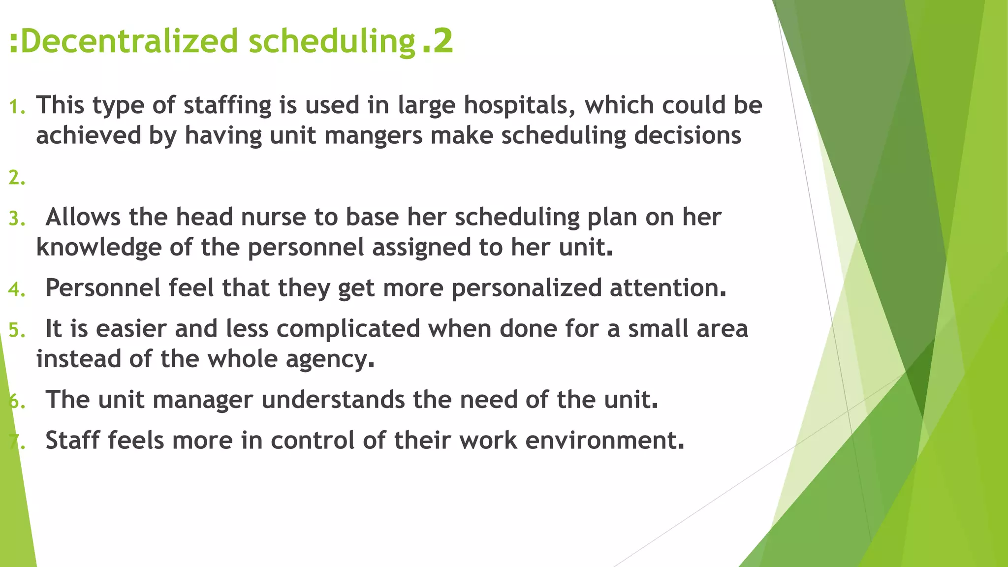 Staffing and scheduling | PPTX