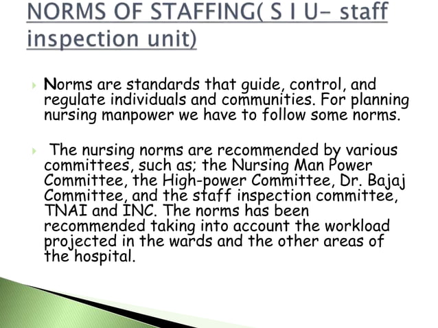 STAFFING, DEFINITION, PHILOSOPHY AND NORMS.pptx | Healthcare Industry ...