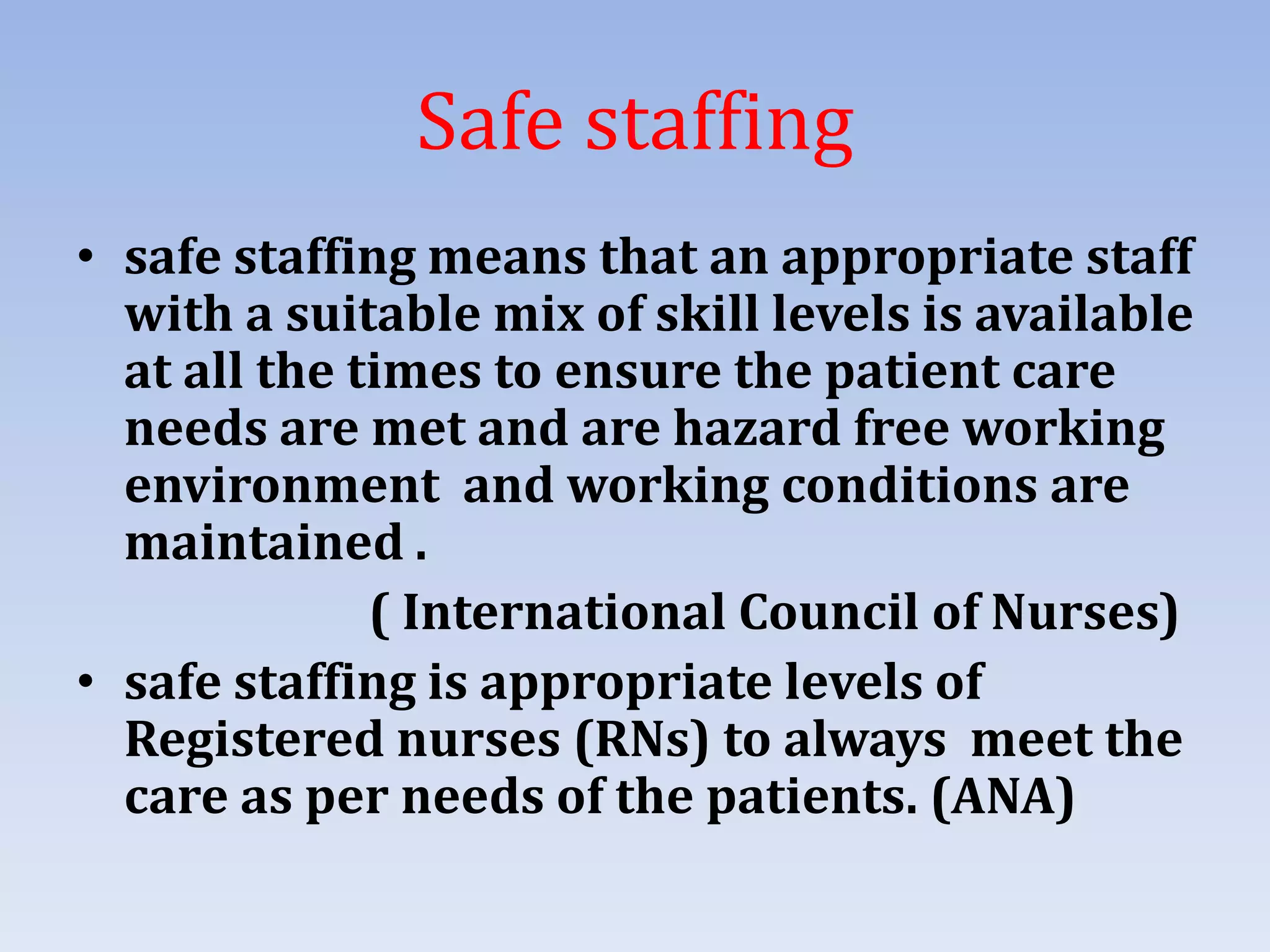 Staffing , duties and responsibilities of various categories | PPTX