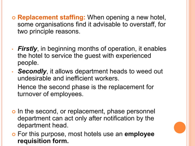 Staffing in hotel industry | PPTX