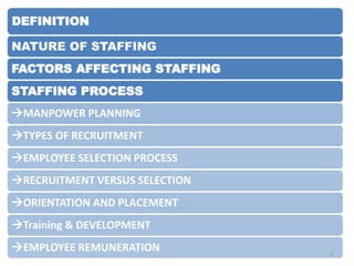 Staffing in management | PPTX