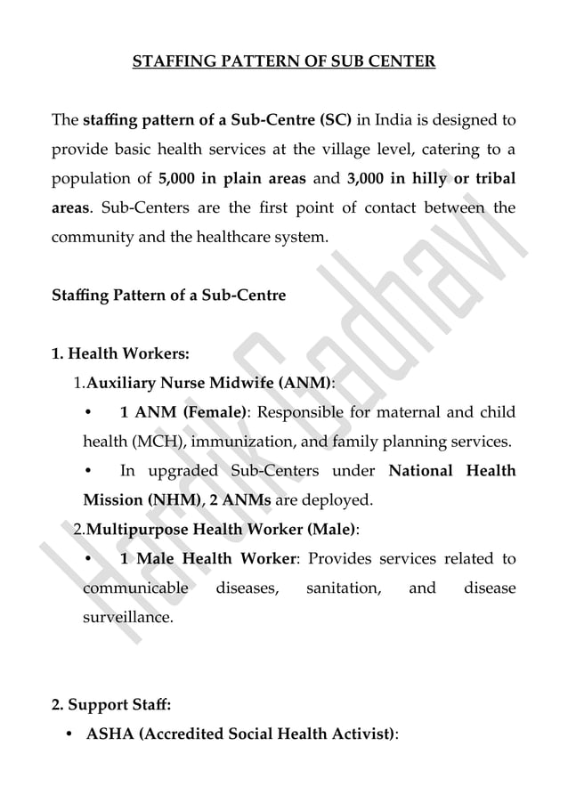 Staffing pattern.docx(Community Health Nursing) | DOCX