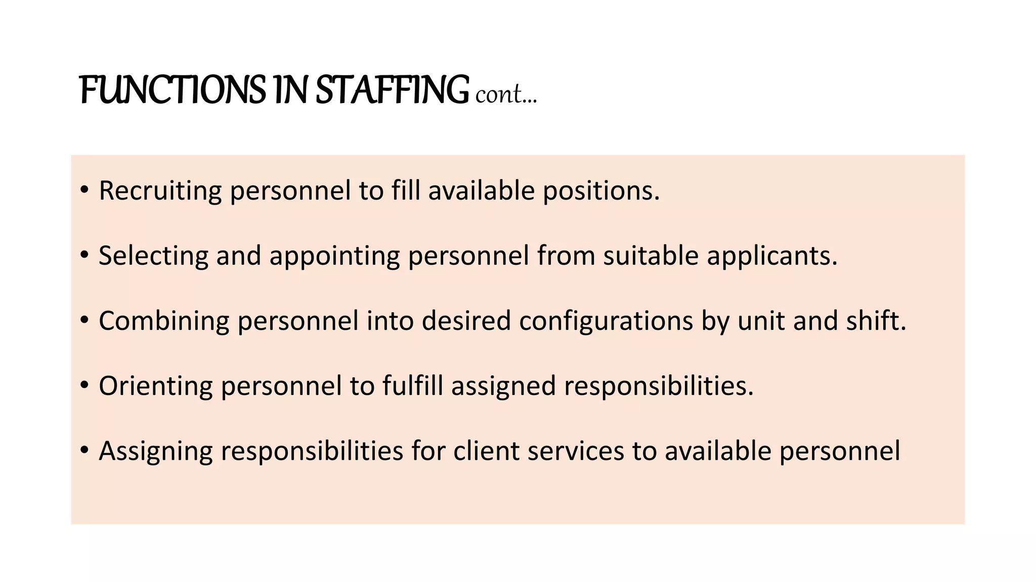 Staffing philosophy , norms | PPTX