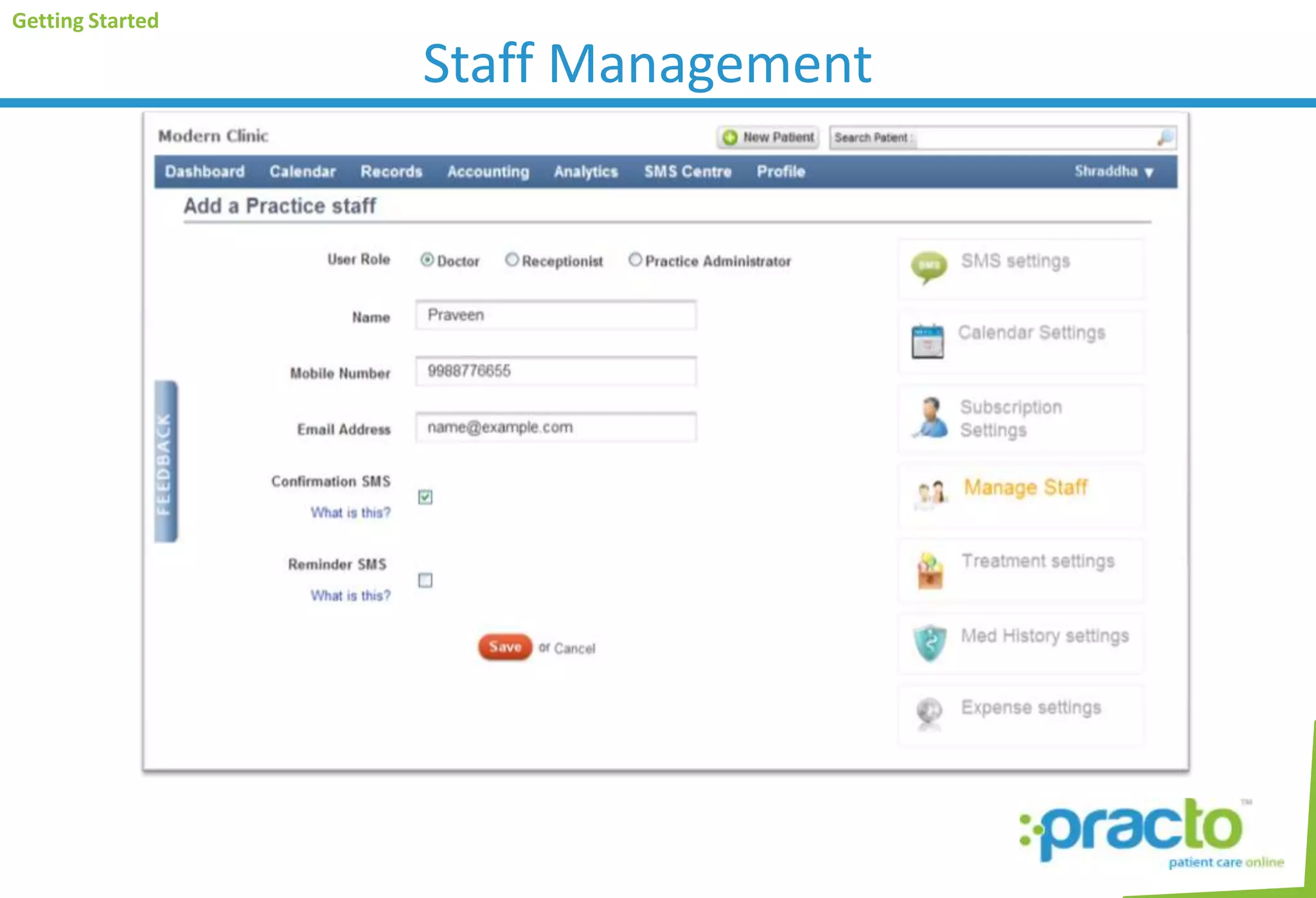 Staff management in Practo | PPTX