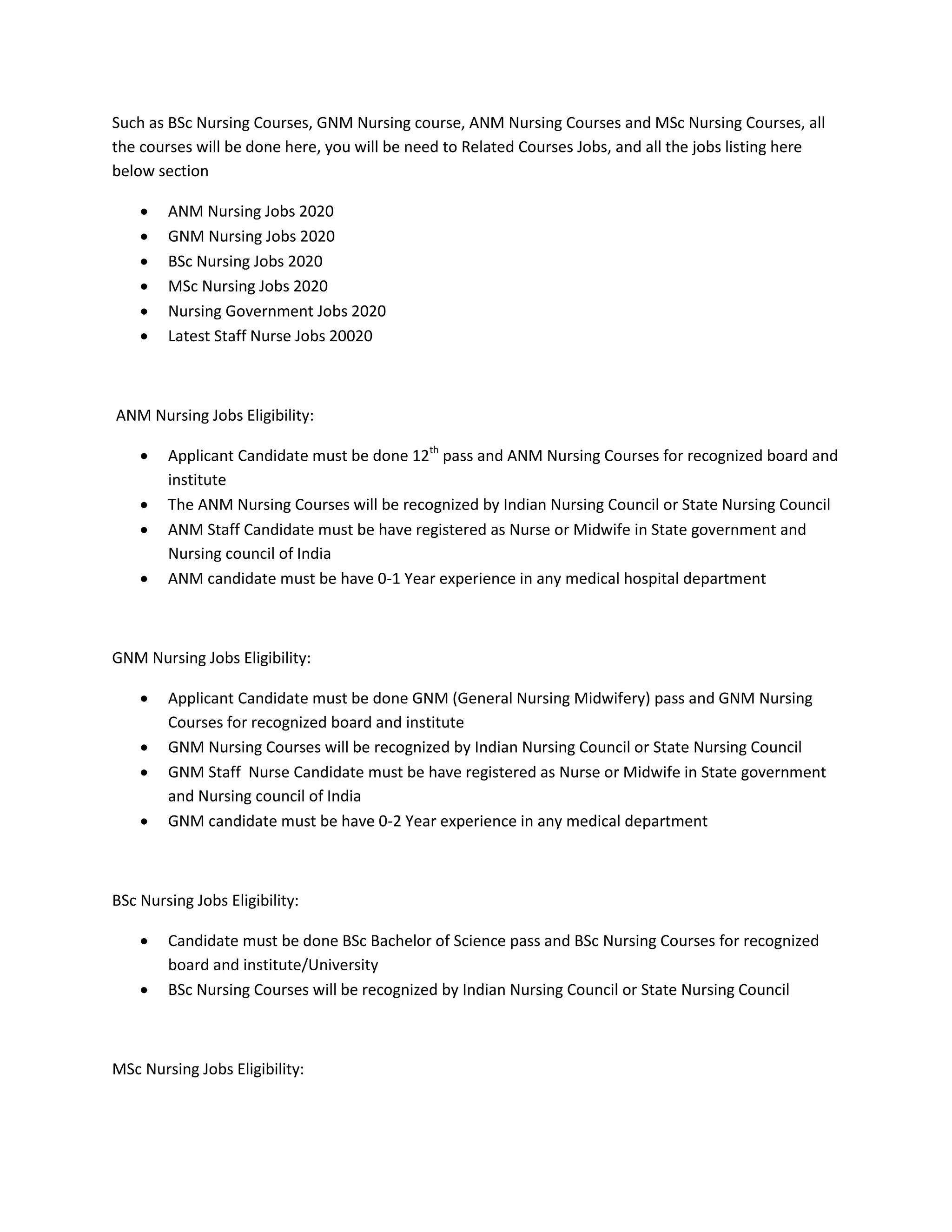 Staff nurse vacancies 2020 apply 2400 staff nurse vacancy | PDF