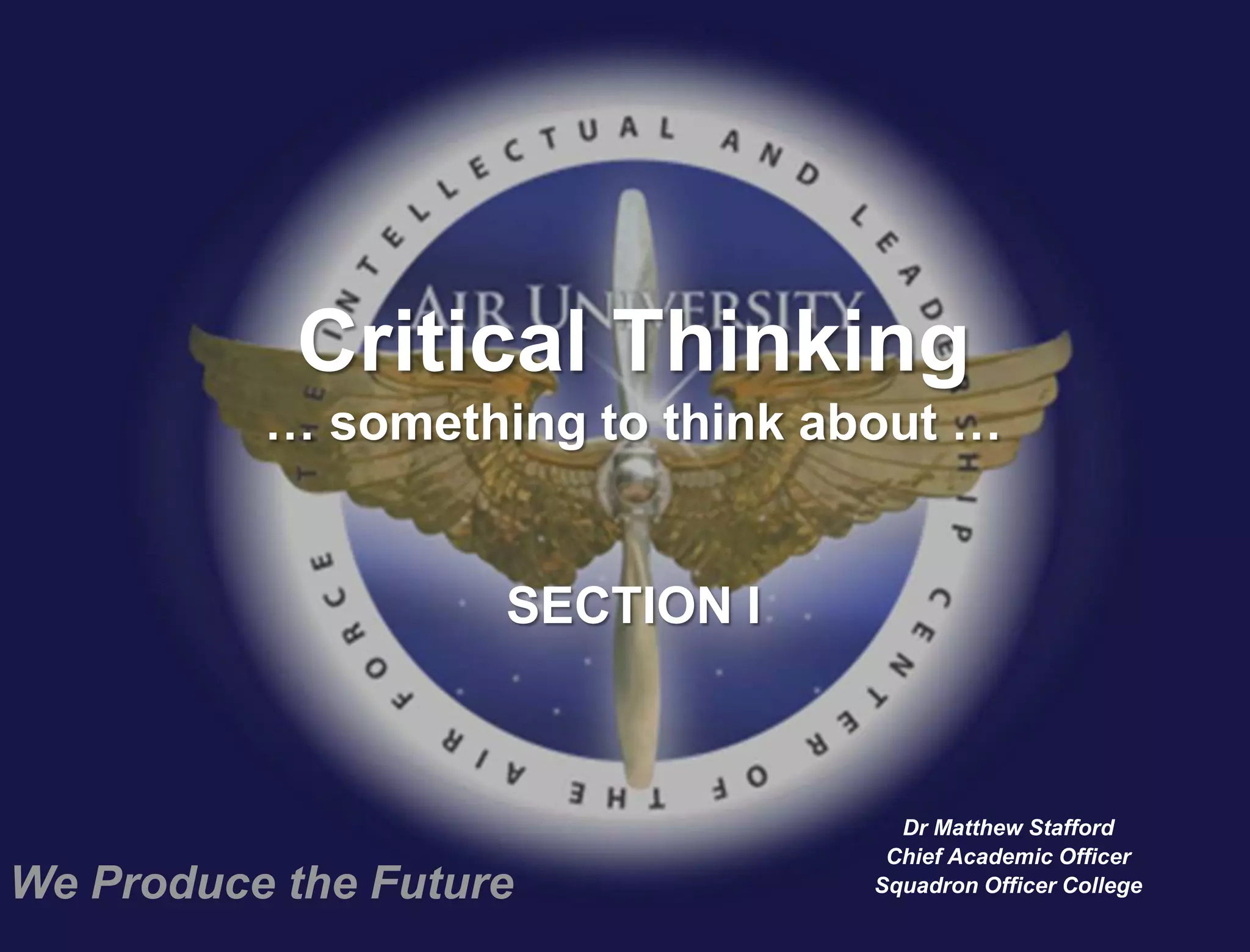Lecture Notes Critical Thinking Part 1 of 3 | PPTX