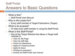 HRMS Staff Portal User Manual | PPSX